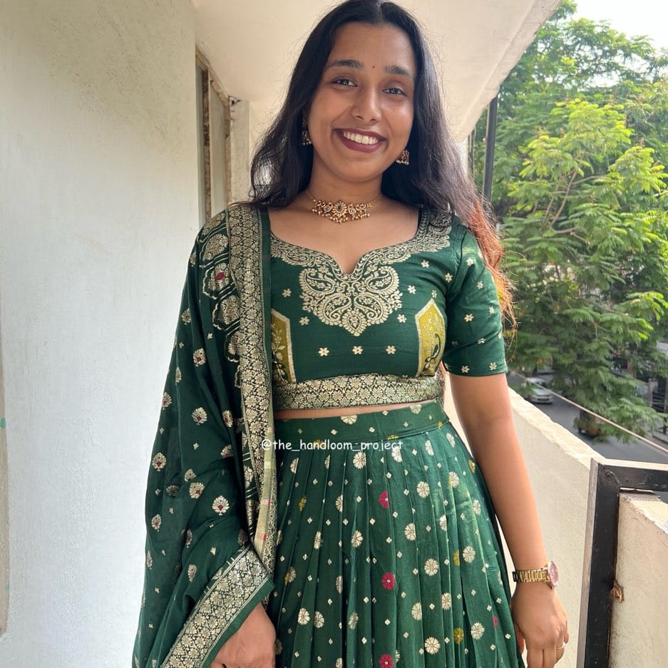 Bottle Green Silk – The Handloom Project