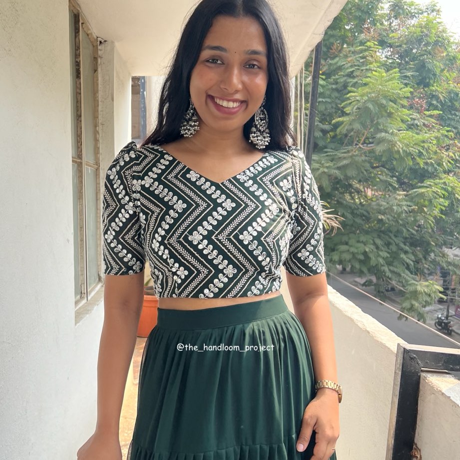 Bottle green 5 tier – The Handloom Project